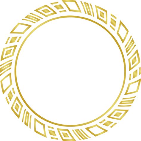 Circle Golden Frame Abstract Ornate Decorative Circle Frame PNG With
