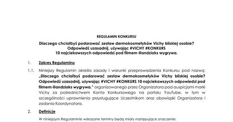 REGULAMIN KONKURSU NEOVADIOL ANGELIKA TROCHONOWICZ Docx DocDroid