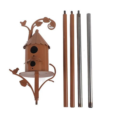 Metal Bird House With Pole Metal Art Cottage Bird House Stakes