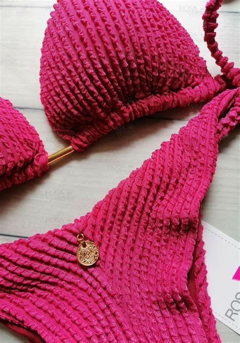 Biquíni Lacinho Basic Fio Duplo Atoalhado Lichia Rosa Verão