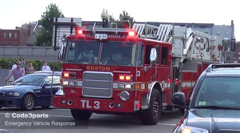 Boston Fire Dept Tower Ladder 3 Air Horns Q Siren Fire Dept Fire