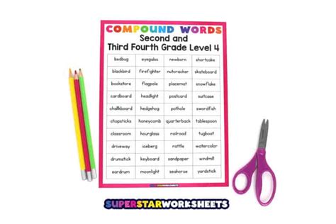 Compound Word Lists Superstar Worksheets