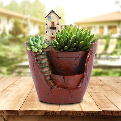 Pot de Fleur Plantes Résine Créatif pour Grasse Jardin Décoration