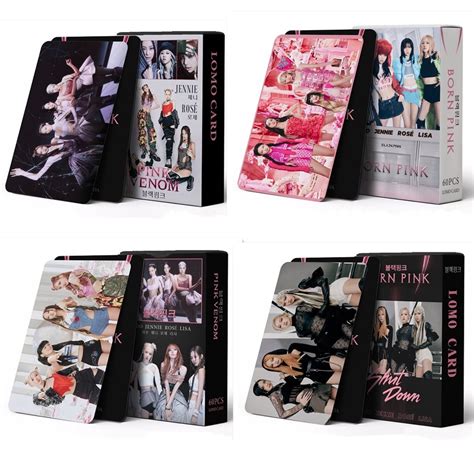 Thẻ Lomo card BP bo góc BORN PINK Album Thần Tượng Kpop Chữ Hàn 0
