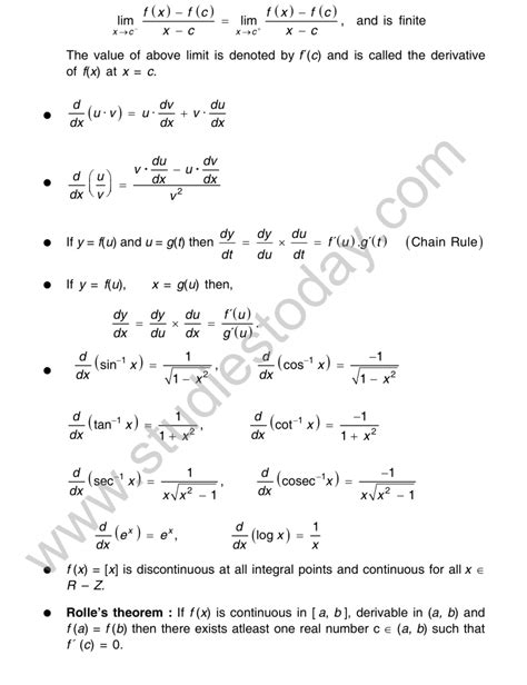 printable worksheets for class 12 continuity and differentiability