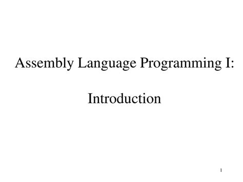 assembly language programming i introduction ppt download