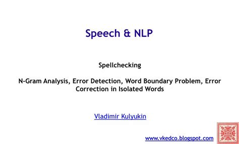 pdf speech and nlp fall 2014 spellchecking n gram analysis error detection word boundary