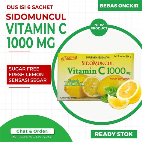 Jual Sido Muncul Vitamin C 1000 Serbuk Lemon Orange 6 S Jaga Daya