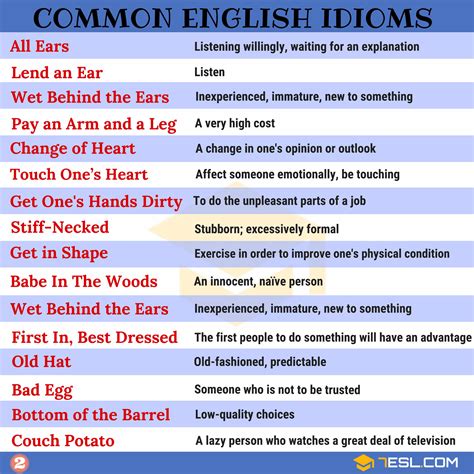 1500 English Idioms From A Z With Useful Examples 7ESL