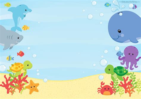 Convite Fundo Do Mar Gratis Fazendo A Nossa Festa