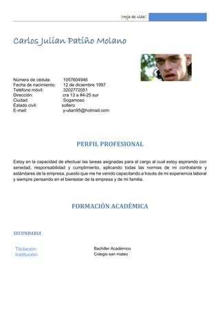 Julian Hoja De Vida Pdf Descarga Gratuita