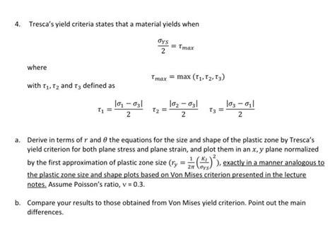 4 Tresca S Yield Criteria States That A Material Chegg