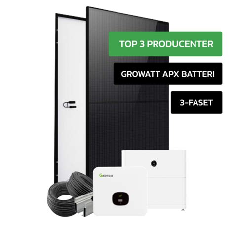 Komplet 6 KWp Growatt Hybrid Solcelleanlæg Med 5 KWh Batteri Til Alle