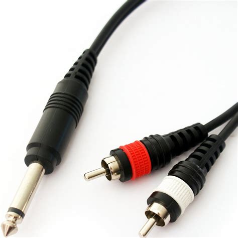Amazon 1 5m 2 RCA Male To 6 35mm 1 4 Mono Jack Cable Lead Audio