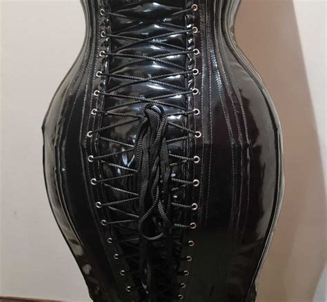 Hobble Corset Dress Tight Lacing Steel Bones Overbust Pvc Or Satin