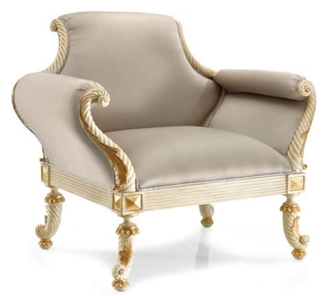 Casa Padrino fauteuil baroque de luxe gris crème blanc or