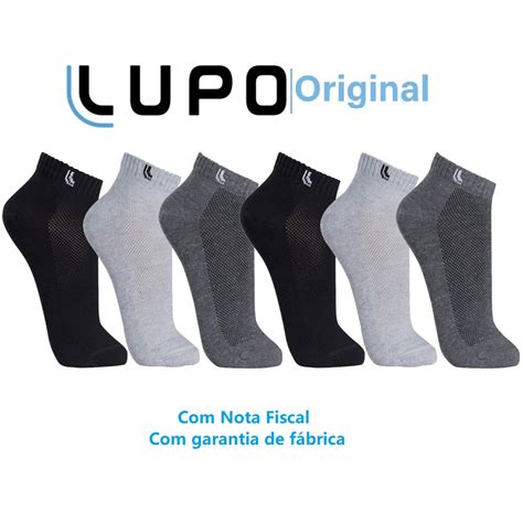 Kit 6 Pares Meias Lupo Original Soquete Cano Curto Sport Algodão