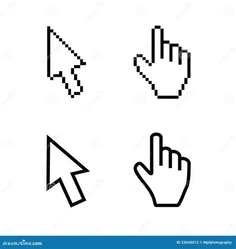 Different Smooth Pixel Mouse Cursors Vector Set Clipart And Illustrations