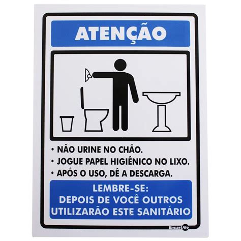 Placa Sinalizadora De Nao Urine No Chao Encartale Ps R Na