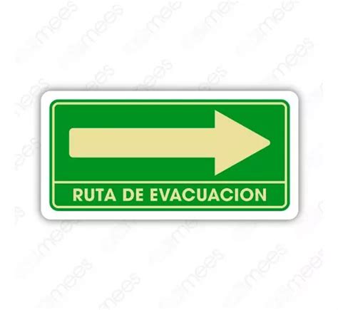 Señalamiento Ruta De Evacuación Der 15x30 Fotoluminiscente