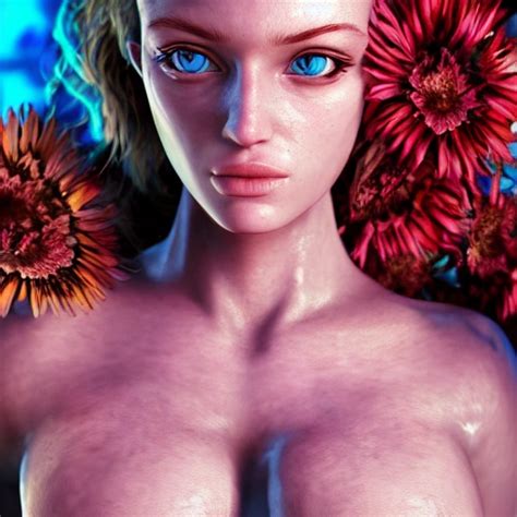 Upper Body Shot Beautiful Woman Pretty Face Perfect Naked Br