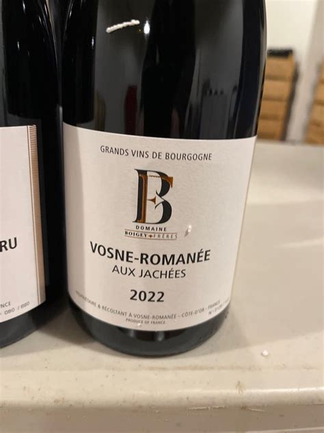 2022 Domaine Boigey Frères Vosne Romanée Les Jachées France Burgundy