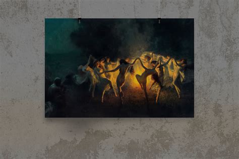 Joseph Tomanek Nymphs Dancing To Pans Flute Fire Dance Etsy