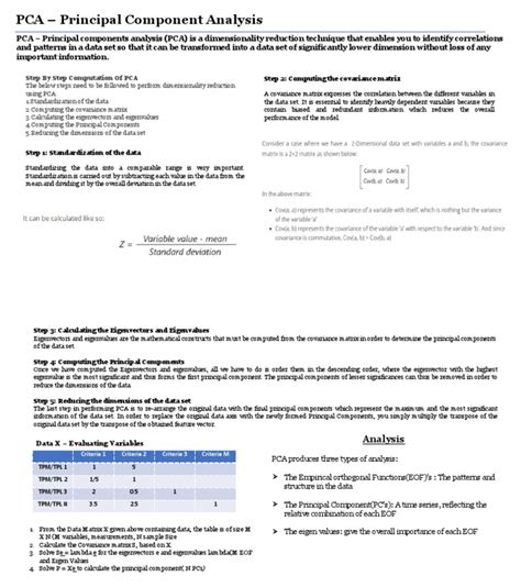 pca principal component analysis step by step computation of pca pdf principal component