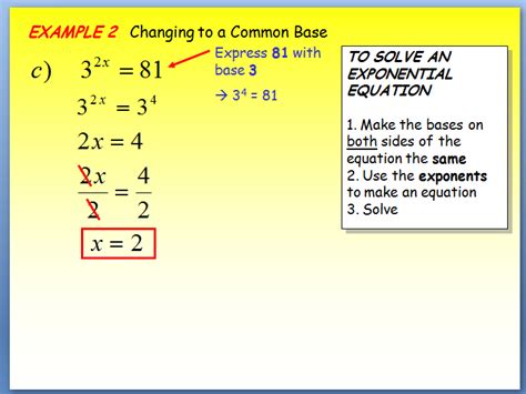 solving exponential equations solving exponential equations using common bases
