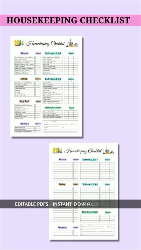 Editable Cleaning Checklist Minimalist Cleaning Checklist Printable