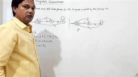 finite automata to left linear and right linear grammar youtube