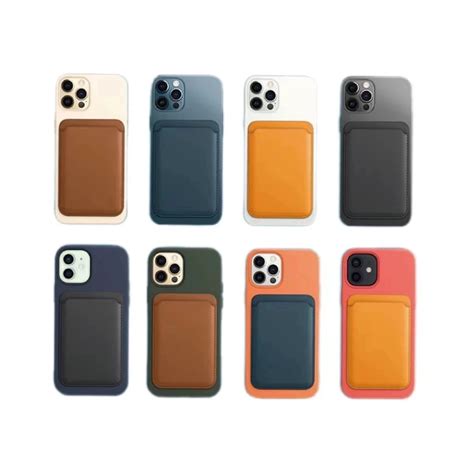Magsafe funda magnética de cuero para IPhone carcasa con tarjetero