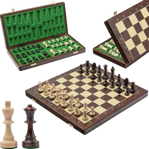 Grand Jeu D Échecs En Bois De Tournoi Classique 41 X 41 Cm Grand