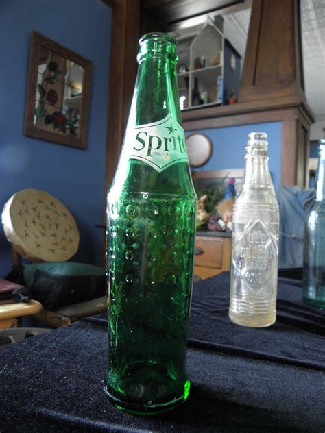 Vintage S Sprite Bottle Green Glass Dimpled Acl Very Good No