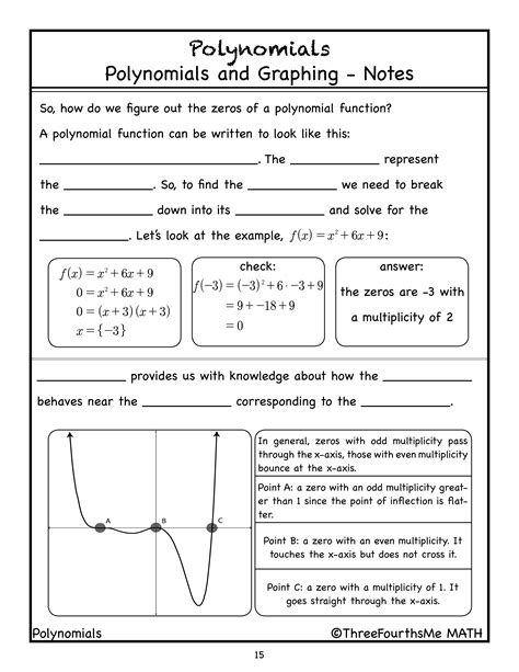polynomials and graphing notes classwork and homework by teach simple