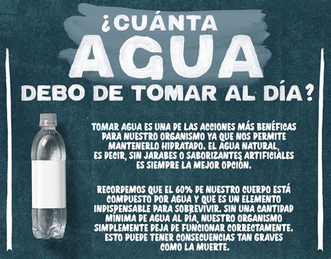 Cuánta agua debo de tomar al día Infografia