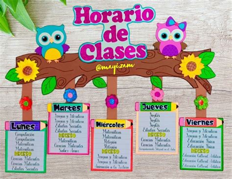 An Image Of A Spanish Class Sign With Owls On The Branch And Flowers