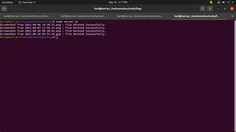 node js how to delete all files in directory