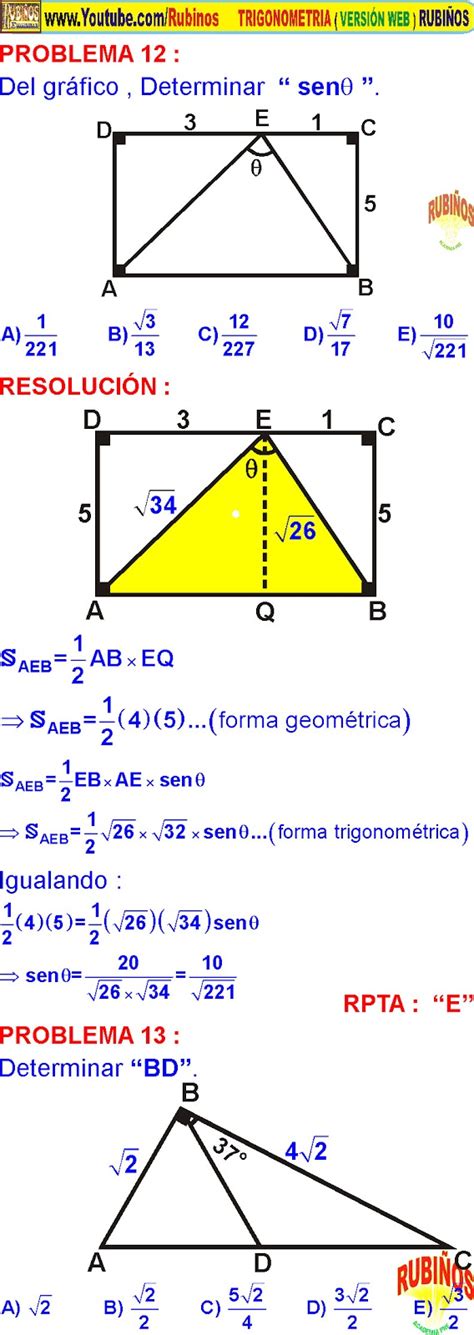 RESOLUCIÓN DE TRIÁNGULOS RECTÁNGULOS EJERCICIOS RESUELTOS PDF