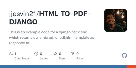 github jjesvin21 html to pdf django this is an example code for a django back end which