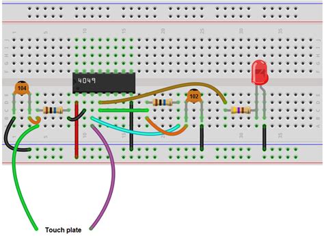 How To Build A Touch On Off Circuit With A Inverter Chip