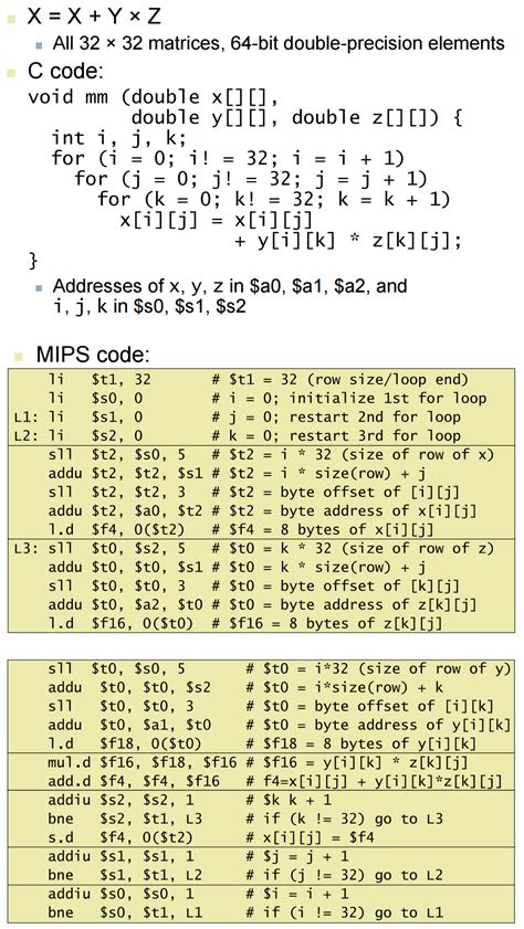 mips32 mips 2d arrays ordering in memory stack overflow