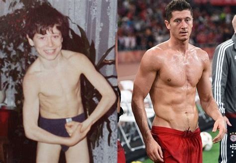 Robert Lewandowski bez koszulki kiedyś i dziś polska pol lewandowski
