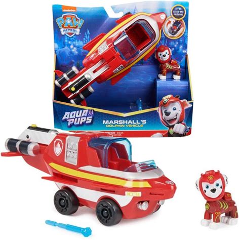 Psi Patrol Aqua Pups zestaw pojazd delfin z figurką Marshall Spin