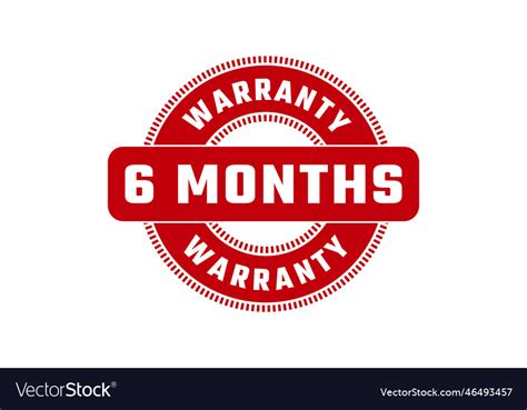 6 Months Warranty Rubber Stamp Royalty Free Vector Image