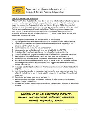 Fillable Online Etsu Qualities Of An Ra East Tennessee State