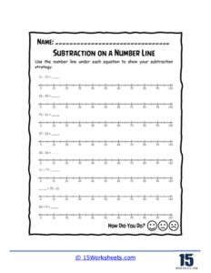 Number Line Subtraction Worksheets Worksheets
