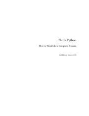 Think Python Think Like A Computer Pdf Think Python How To Think Like