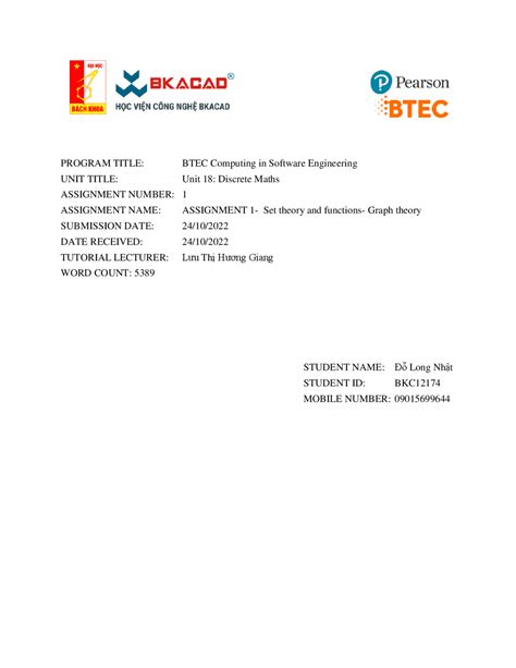 assignment 1 discrete mathematics assignments discrete mathematics docsity