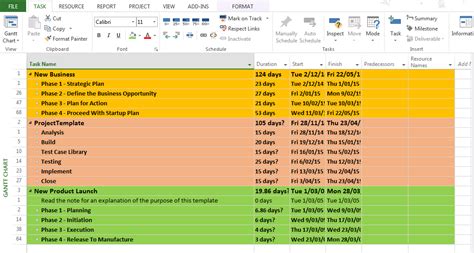 Microsoft Project Sample Project Plan